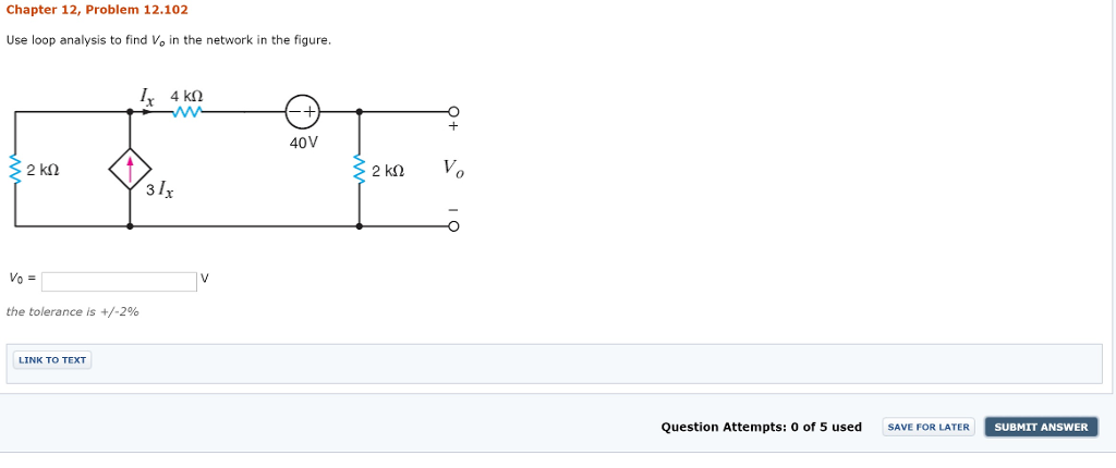 Solved Chapter 12 Problem 12 102 Use Loop Analysis To Find