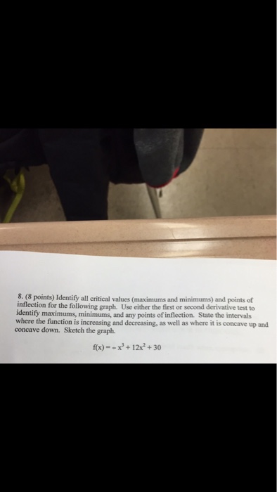 Solved 8. Identify all critical values (maximums and | Chegg.com