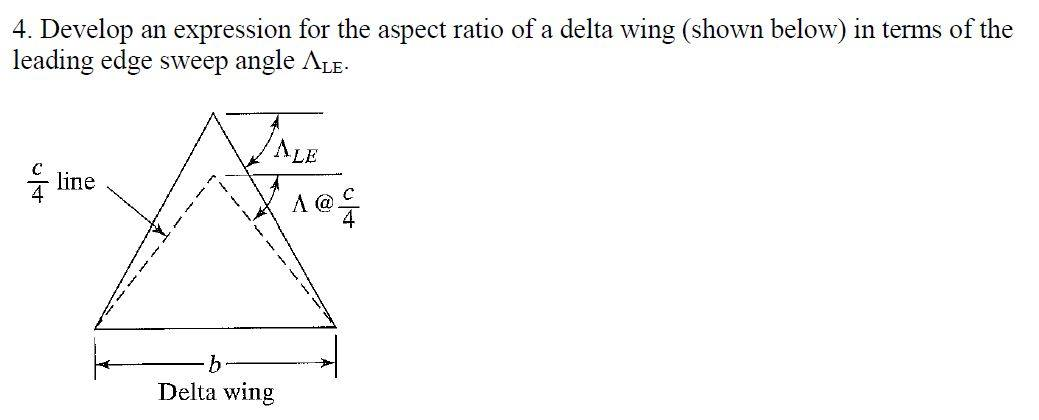 Solved Develop an expression for the aspect ratio of a delta | Chegg.com