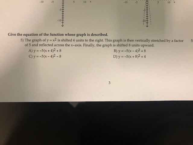 Solved -10 -5 5 10 x 10-5 10 x -5 -10 fo Give the equation | Chegg.com