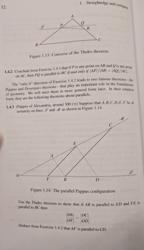 Solved 1 Straightedge and co 12 Figure 1.1 3: Converse of | Chegg.com