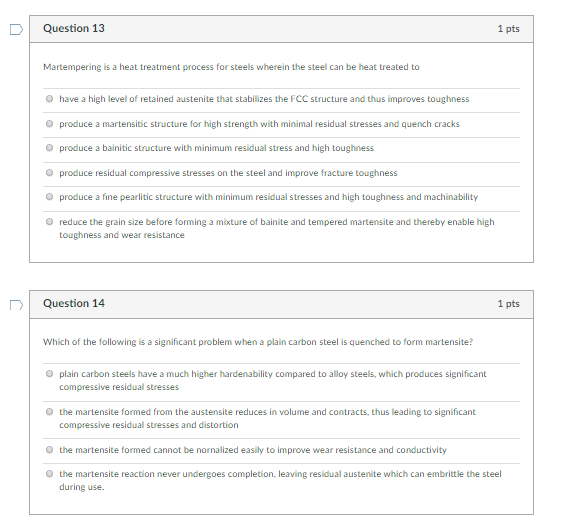 Solved Martempering is a heat treatment process for steels | Chegg.com