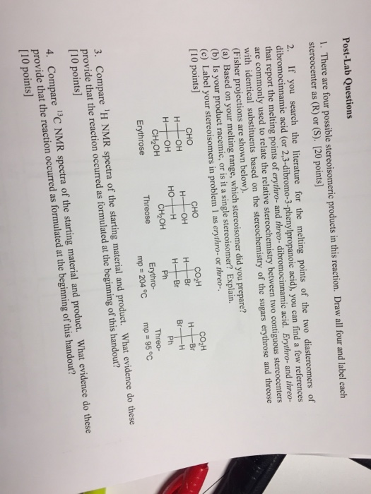 Solved Fall 2016 CH 337 Experiment H. Bromination of | Chegg.com