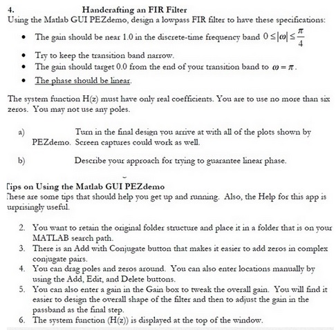 Solved Using the Matlab GUI PEXdemo, design a lowpass FIR | Chegg.com