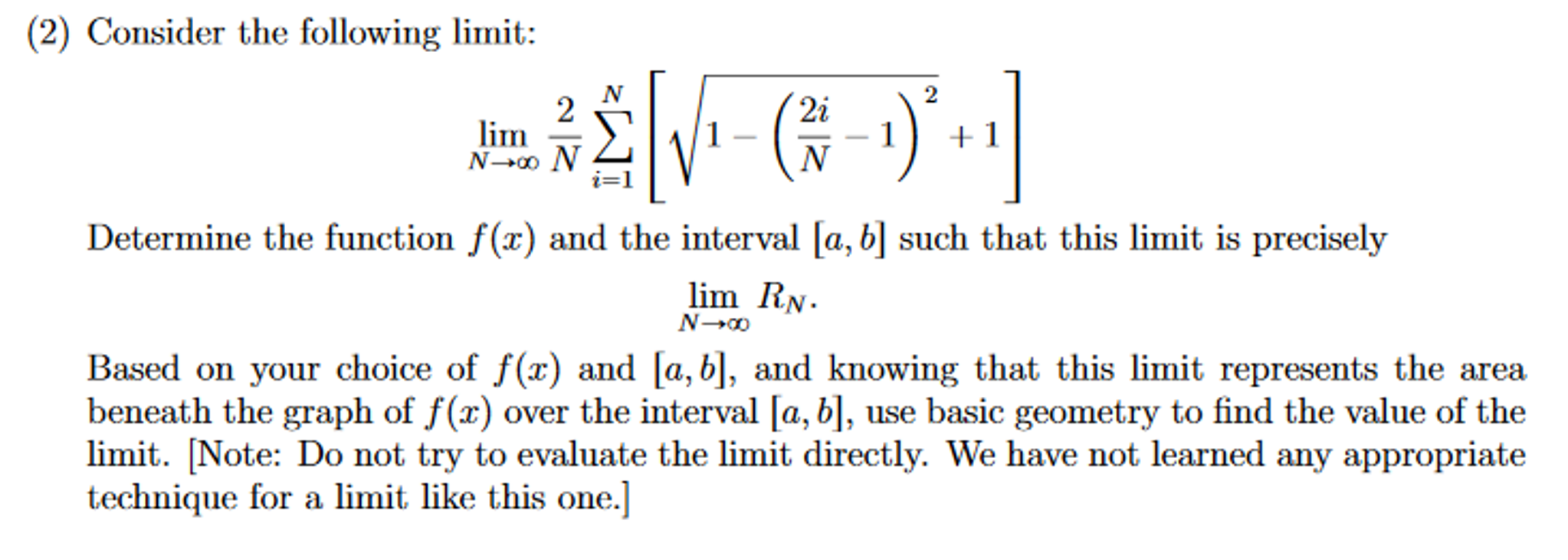 Solved Consider the following limit: Determine the function | Chegg.com