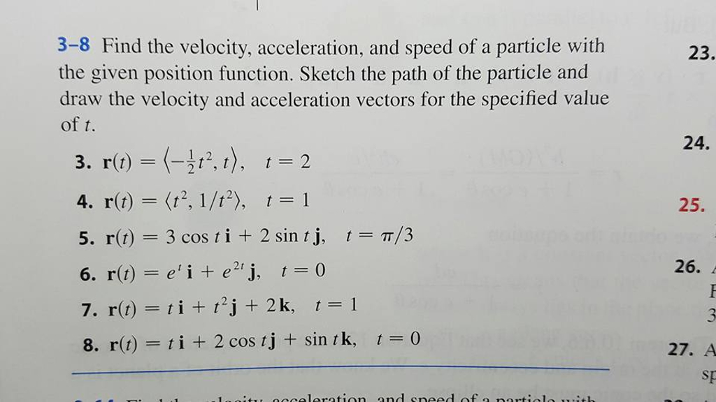 Solved Find the velocity, acceleration, and speed of a | Chegg.com