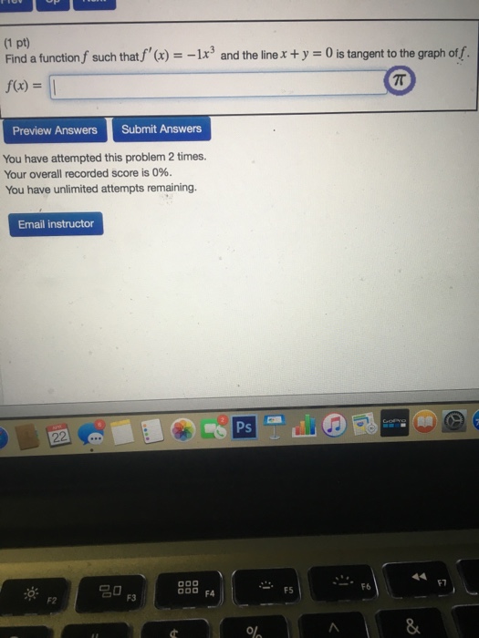 Solved Find a function f such that f'(x) = - 1x^3 and the | Chegg.com