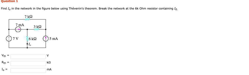 Solved Question 1 Find Io in the network in the figure below | Chegg.com