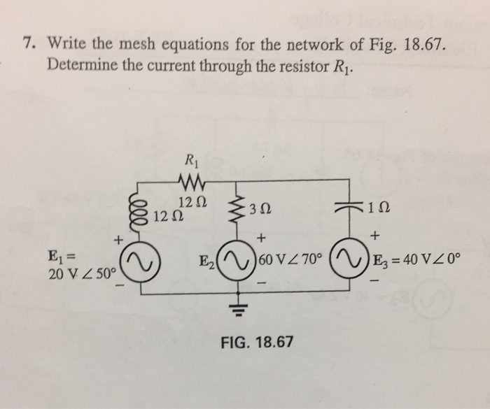 Solved Write the mesh equations for the network of Fig. | Chegg.com