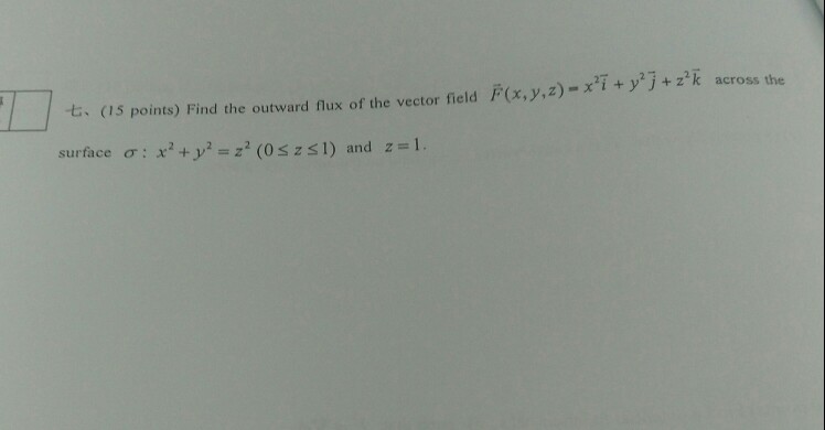 Solved Find the outward flux of the vector field F vector | Chegg.com