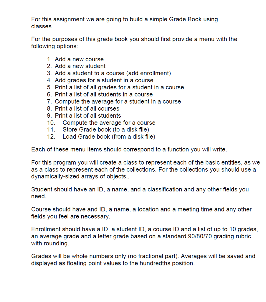 For this assignment we are going to build a simple | Chegg.com