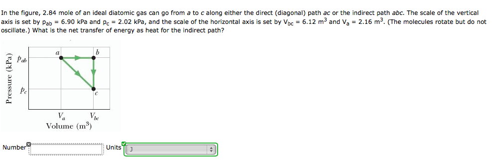 Solved In the figure, 2.84 mole of an ideal diatomic gas can | Chegg.com