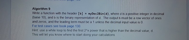 Solved Algorithm 9 Write a function with the header [b] | Chegg.com