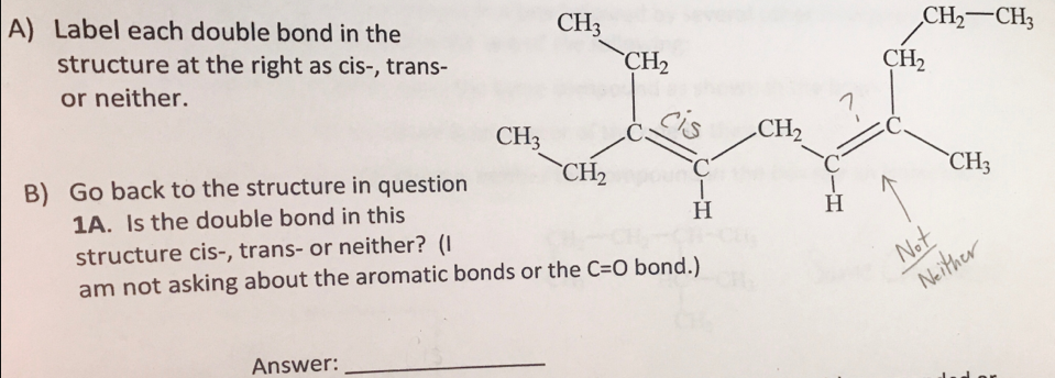 Solved Label each Double bond in this structure as cis, | Chegg.com