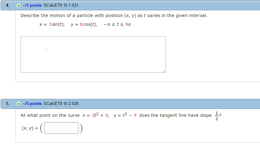 Solved Describe the motion of a particle with position (x, | Chegg.com