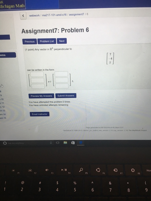 Solved lichigan Math webwork/ ma217-101-umd-s16/ assignment7 | Chegg.com