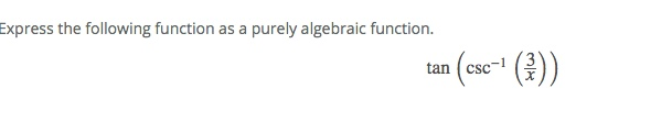 Solved Express the following function as a purely algebraic | Chegg.com