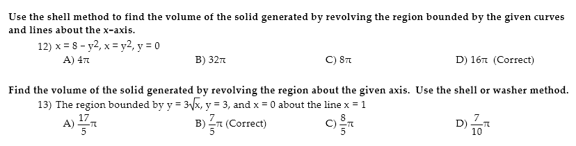 Solved Use the shell method to find the volume of the solid | Chegg.com