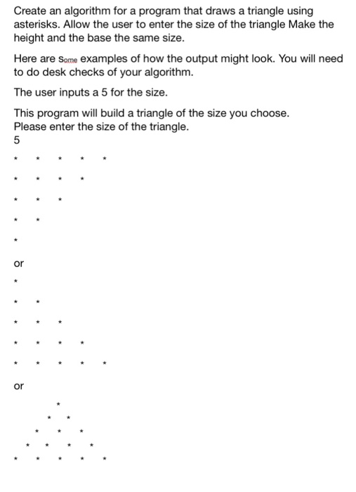 Solved Create an algorithm for a program that draws a | Chegg.com