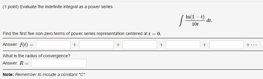 Solved Evaluate the indefinite integral as a power series | Chegg.com