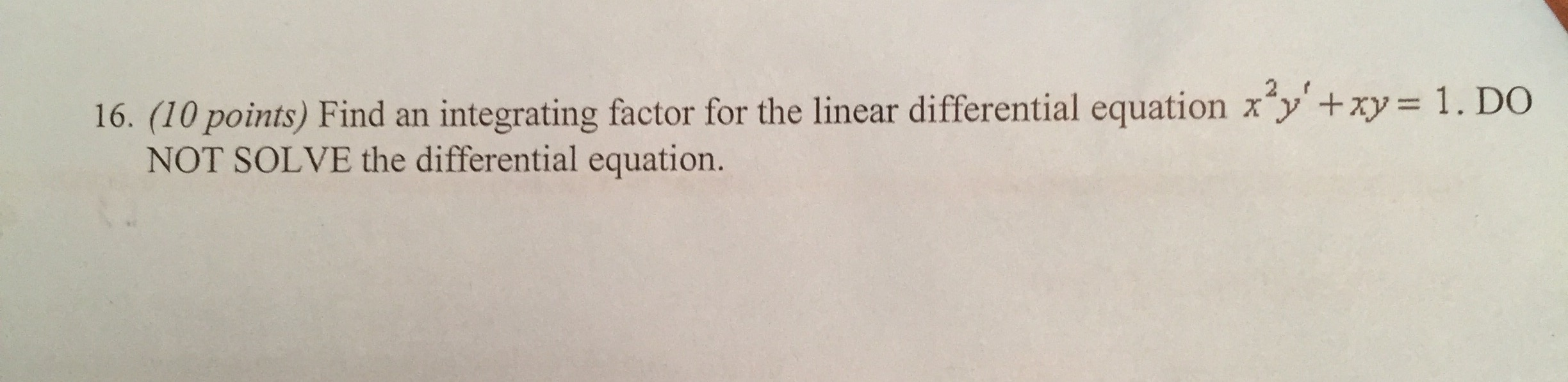 Solved Find an integrating factor for the linear | Chegg.com