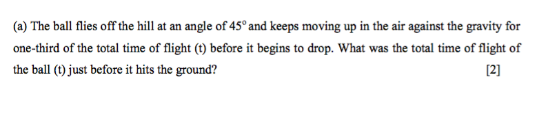 Solved Problem #5: 2D kinematics: Projectile motion: [10] A | Chegg.com