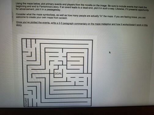 using the maze below, plot primary events and players | Chegg.com