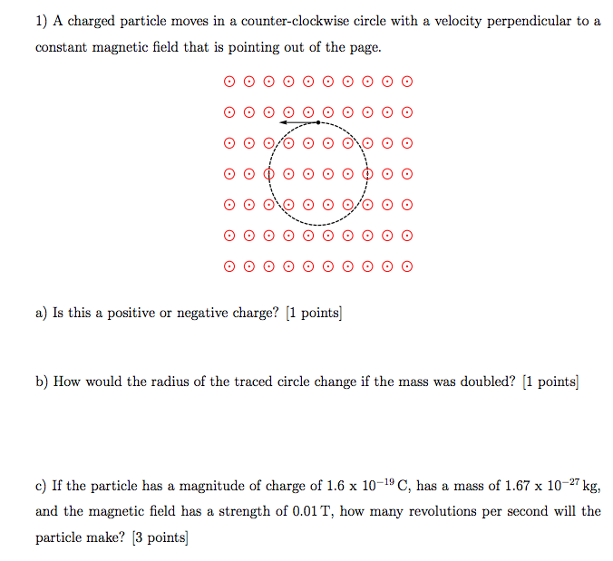 Solved A charged particle moves in a counter-clockwise | Chegg.com