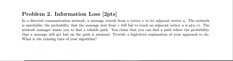 Solved Problem 2. Information Loss 2pts In a directed | Chegg.com