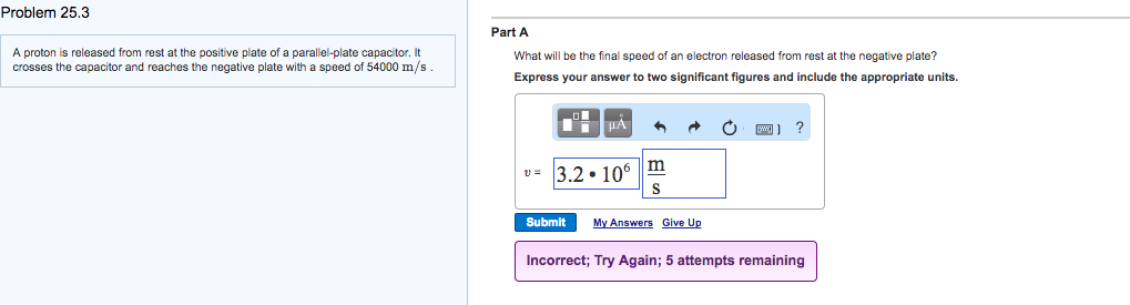 Solved Problem 25.3 Part A A proton is released from rest at | Chegg.com