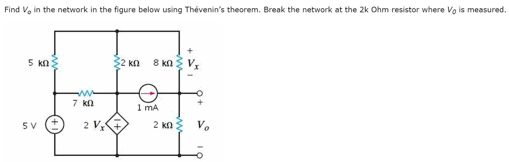 Solved Find V0 In The Network In The Figure Below Using 