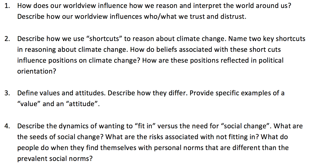 Solved How does our worldview influence how we reason and | Chegg.com