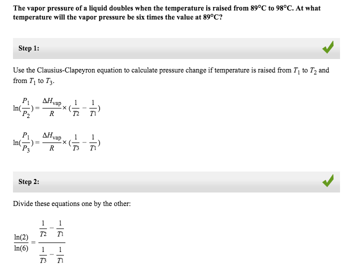 Solved The vapor pressure of a liquid doubles when the | Chegg.com