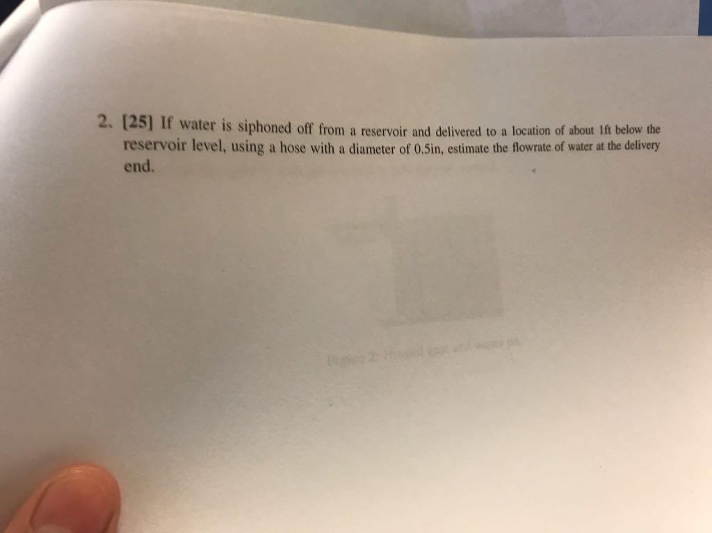Solved 2. 125) If water is siphoned off from a reservoir and | Chegg.com