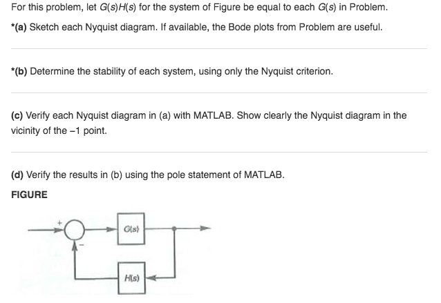 Solved For this problem, let G(s)H(s) for the system of | Chegg.com