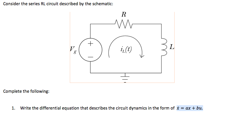 Solved Consider the series RL circuit described by the | Chegg.com