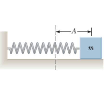 Solved A block of mass m = 0.59 kg is attached to a spring | Chegg.com