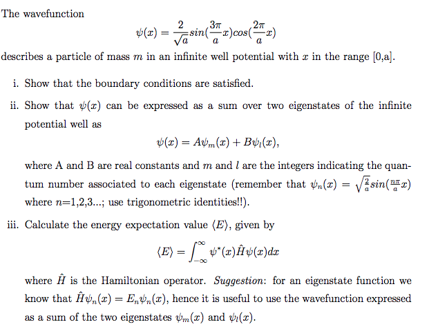 Solved The Wavefunction 2t Describes A Particle Of Mass M In 