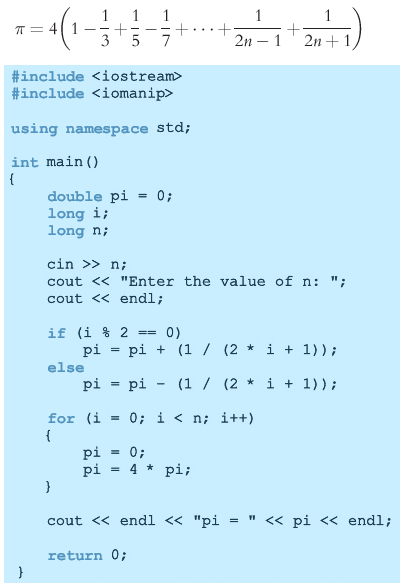 Solved The following C++ program uses the below series to | Chegg.com