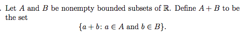 Solved Let A and D be nonempty bounded subsets of R. Define | Chegg.com