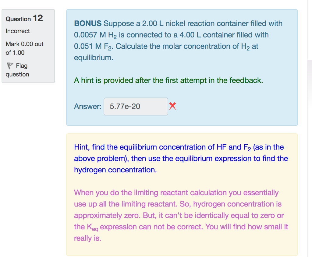 Solved Consider the formation of hydrogen fluoride: H2(g) + | Chegg.com