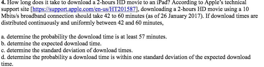 Solved How long does it take to download a 2-hours HD movie | Chegg.com