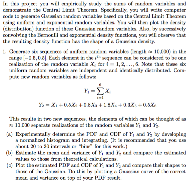 In this project you will empirically study the sums | Chegg.com