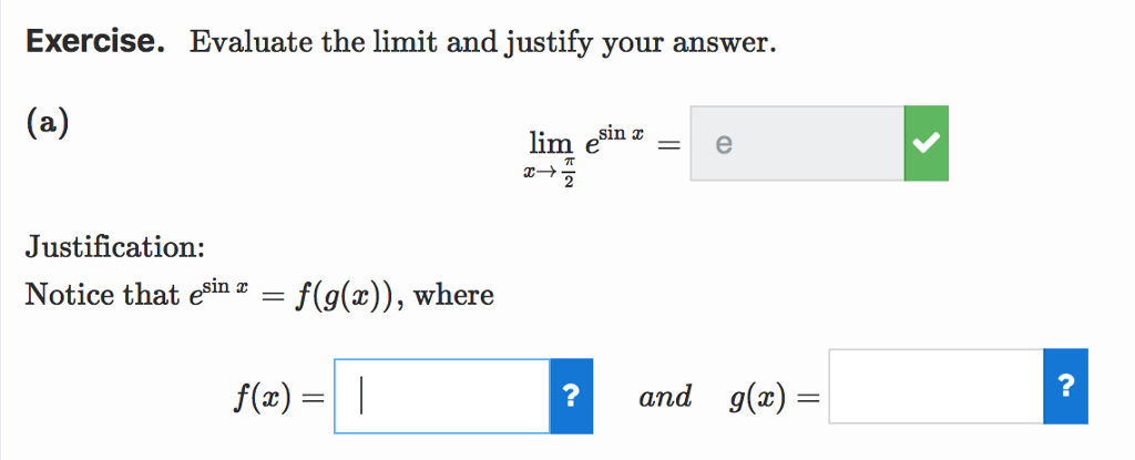 Solved Exercise. Evaluate the limit and justify your answer. | Chegg.com