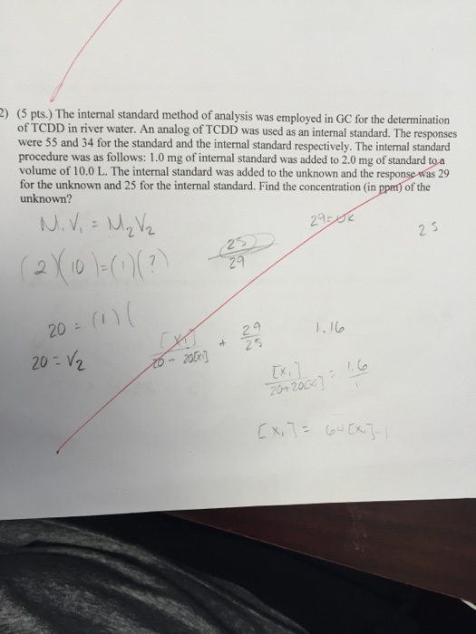 Solved The internal standard method of analysis was employed | Chegg.com