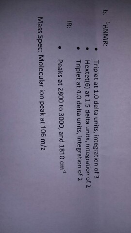 Solved Using the following spectral information, determine | Chegg.com