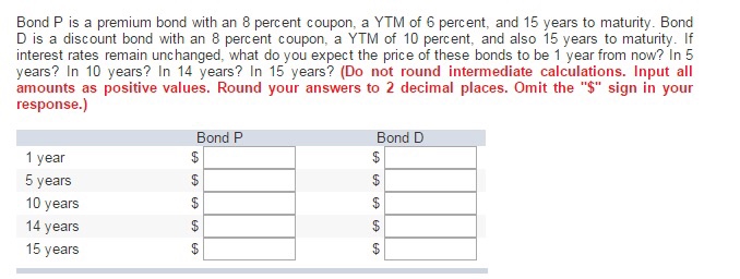 Solved Bond P is a premium bond with an 8 percent coupon, a | Chegg.com