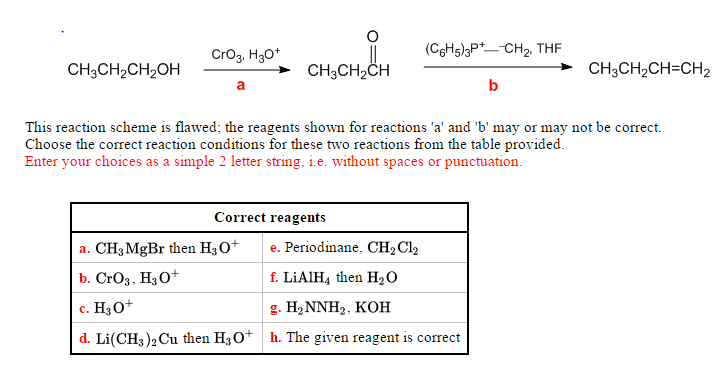 Solved This Reaction Scheme Is Flawed The Reagents Shown