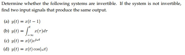 Solved Determine whether the following systems are | Chegg.com