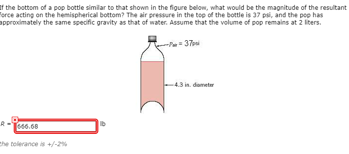 Solved f the bottom of a pop bottle similar to that shown in | Chegg.com